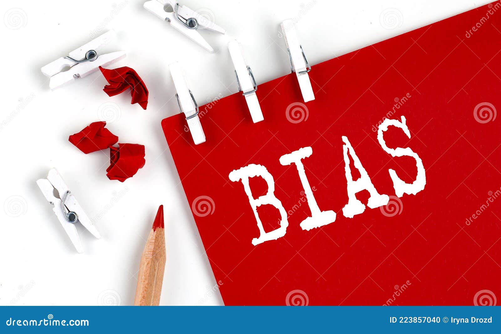 BIAS Text on Red Paper with Office Tools on White Background Stock ...