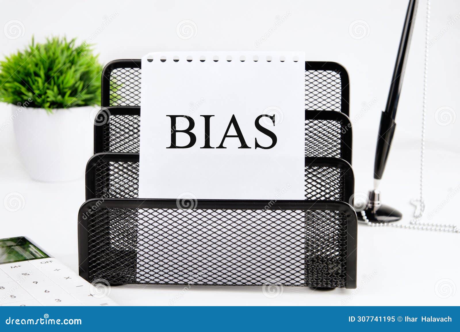 Bias a Word Written on a Piece of Paper from a Notebook on a Stand on a ...
