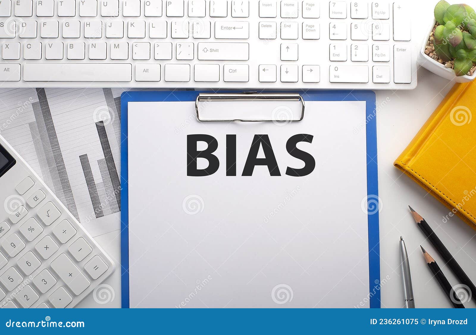 BIAS Written on the Paper with Keyboard, Chart, Calculator and Notebook ...