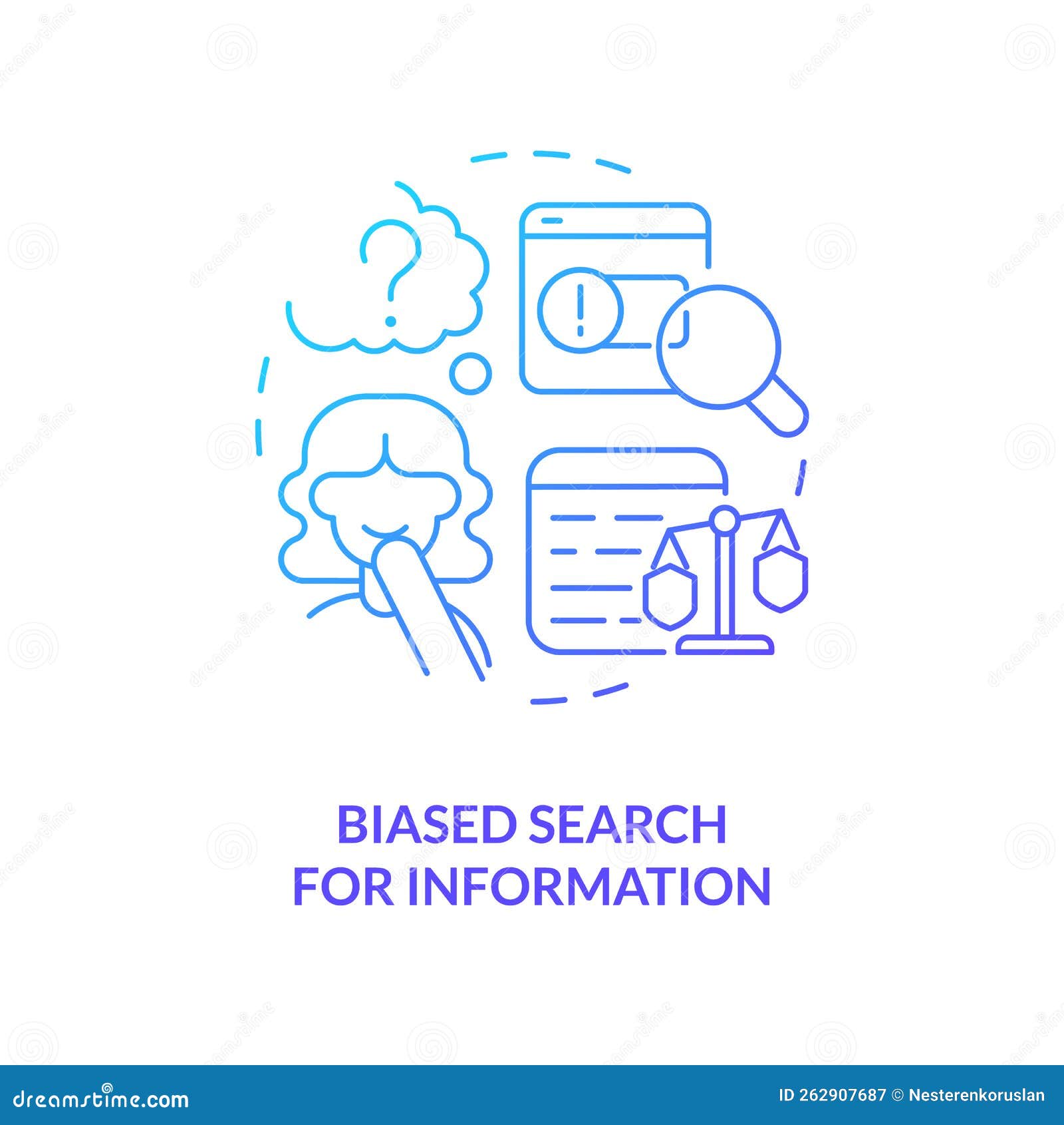 Biased Search For Information Concept Icon Cartoon Vector ...