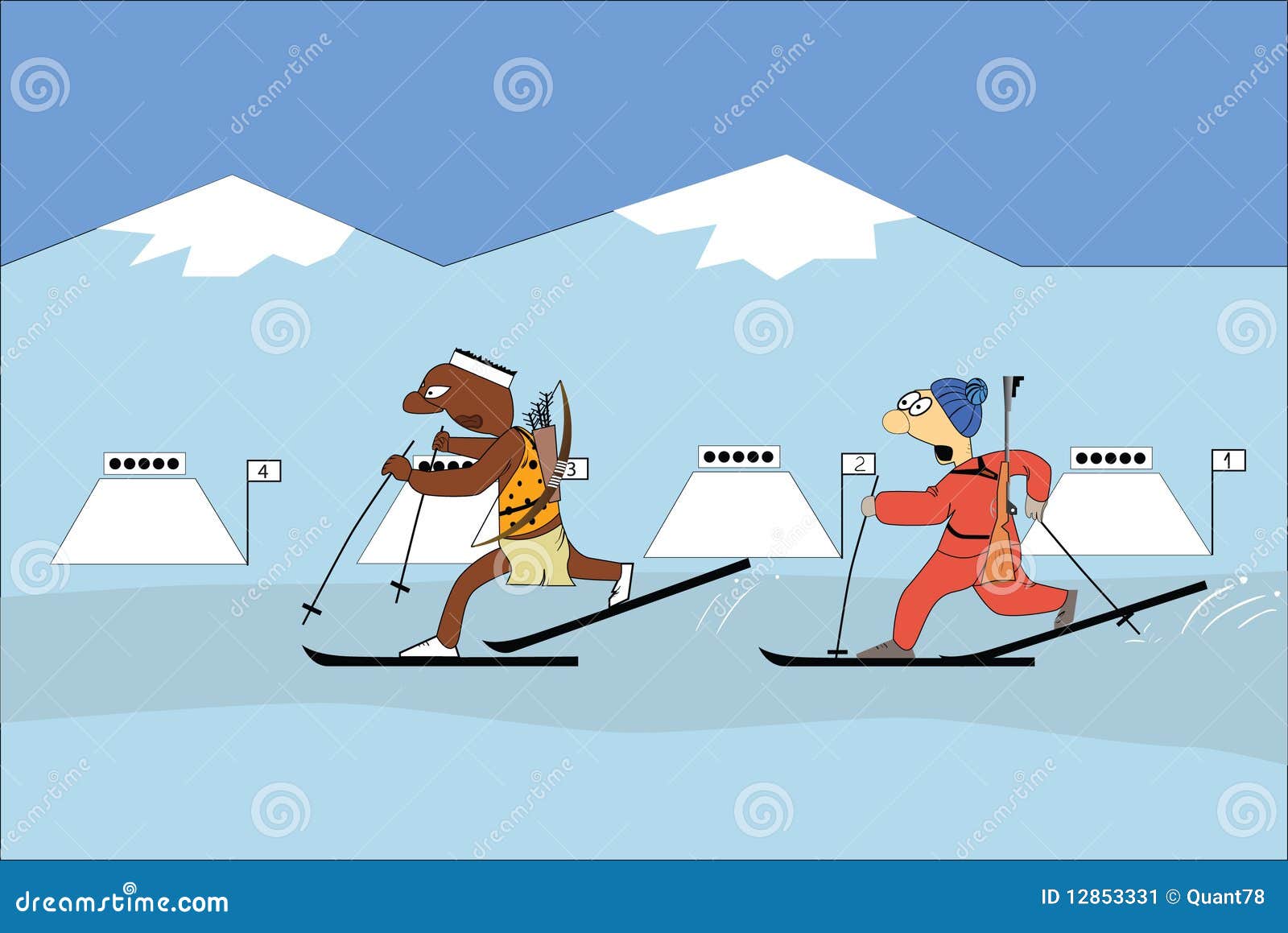Biathlon Cartoon Vector | CartoonDealer.com #12853331