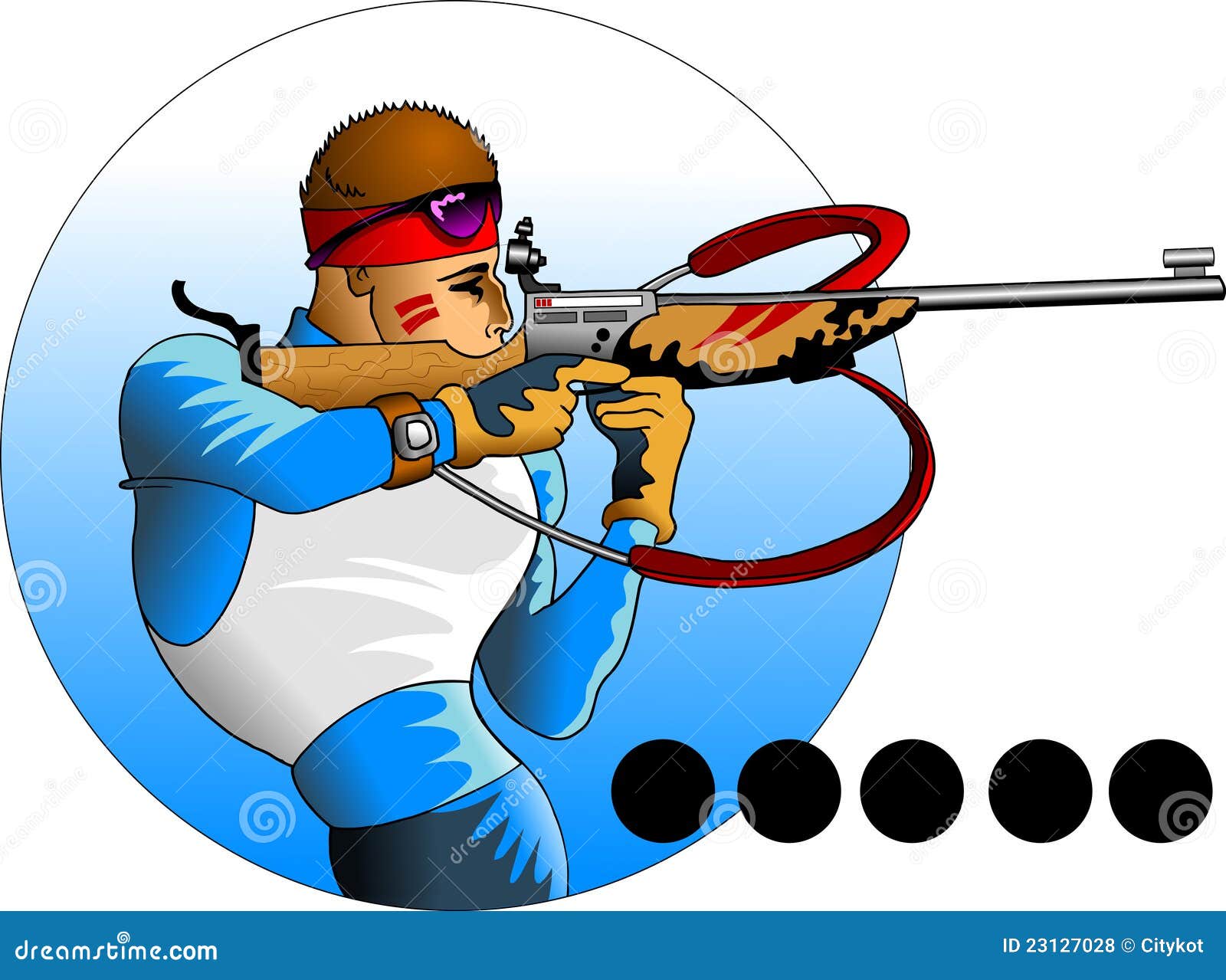 Biathlon Color Set In Black Circle Cartoon Vector | CartoonDealer.com ...