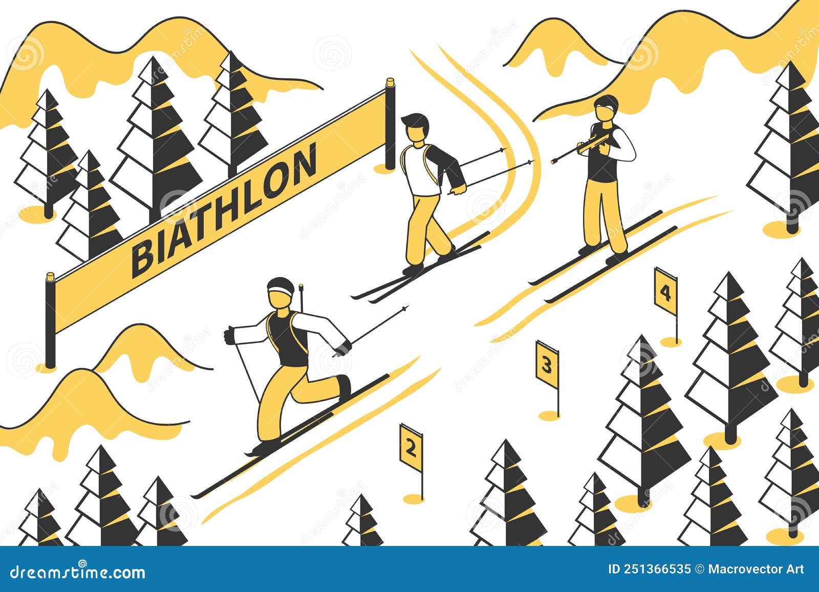 Biathlon Competition Illustration Stock Vector - Illustration of ...