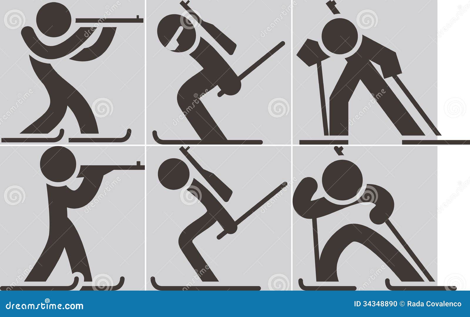 Biatlon icons stock vector. Illustration of sport, speed - 34348890