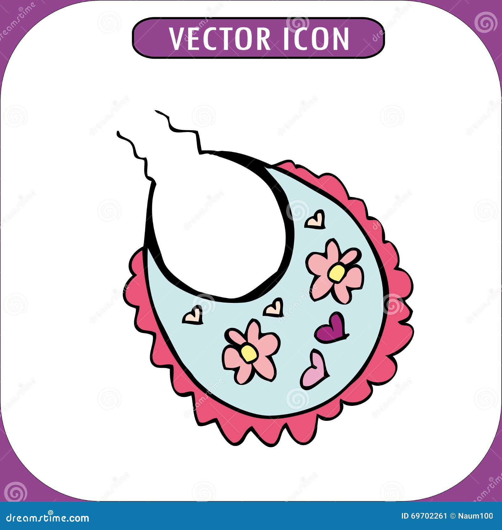 Bib icon. Hand drawing stock vector. Illustration of little - 69702261