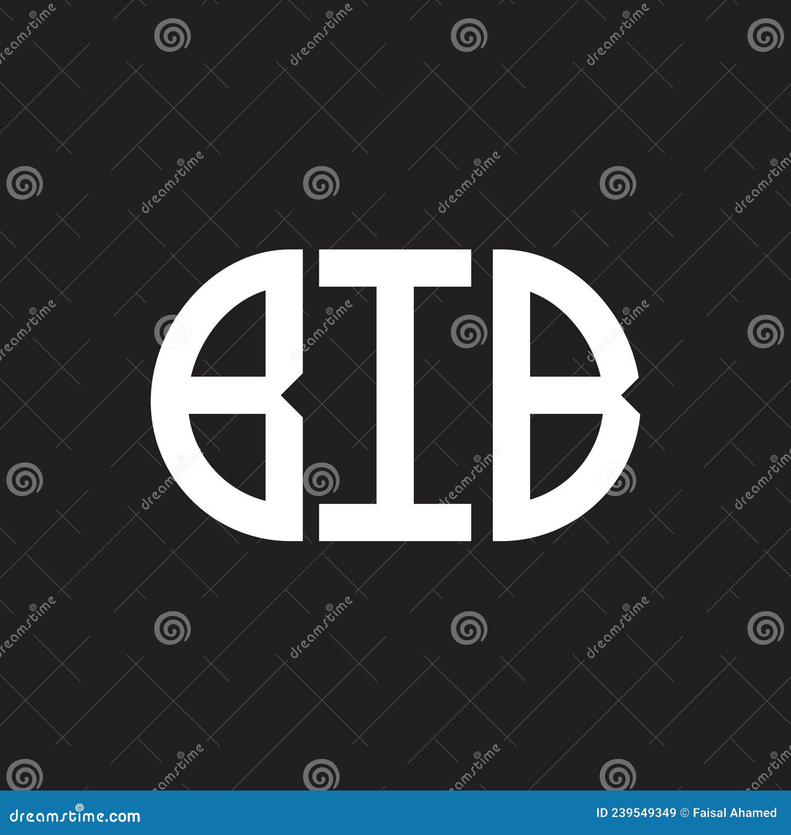 BIB Letter Logo Design on Black Background. BIB Stock Vector ...