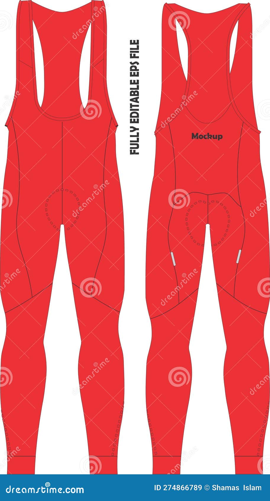 Bib Tights Mockup Illustration Vector Stock Vector - Illustration of ...