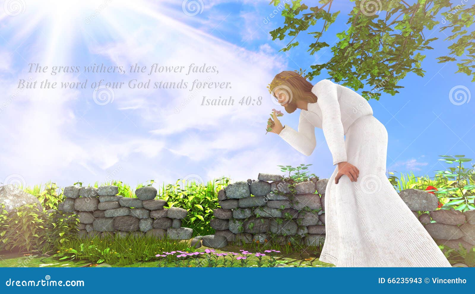 Bibel-Vers von Jesaja-40:8 stock abbildung. Illustration von christ ...