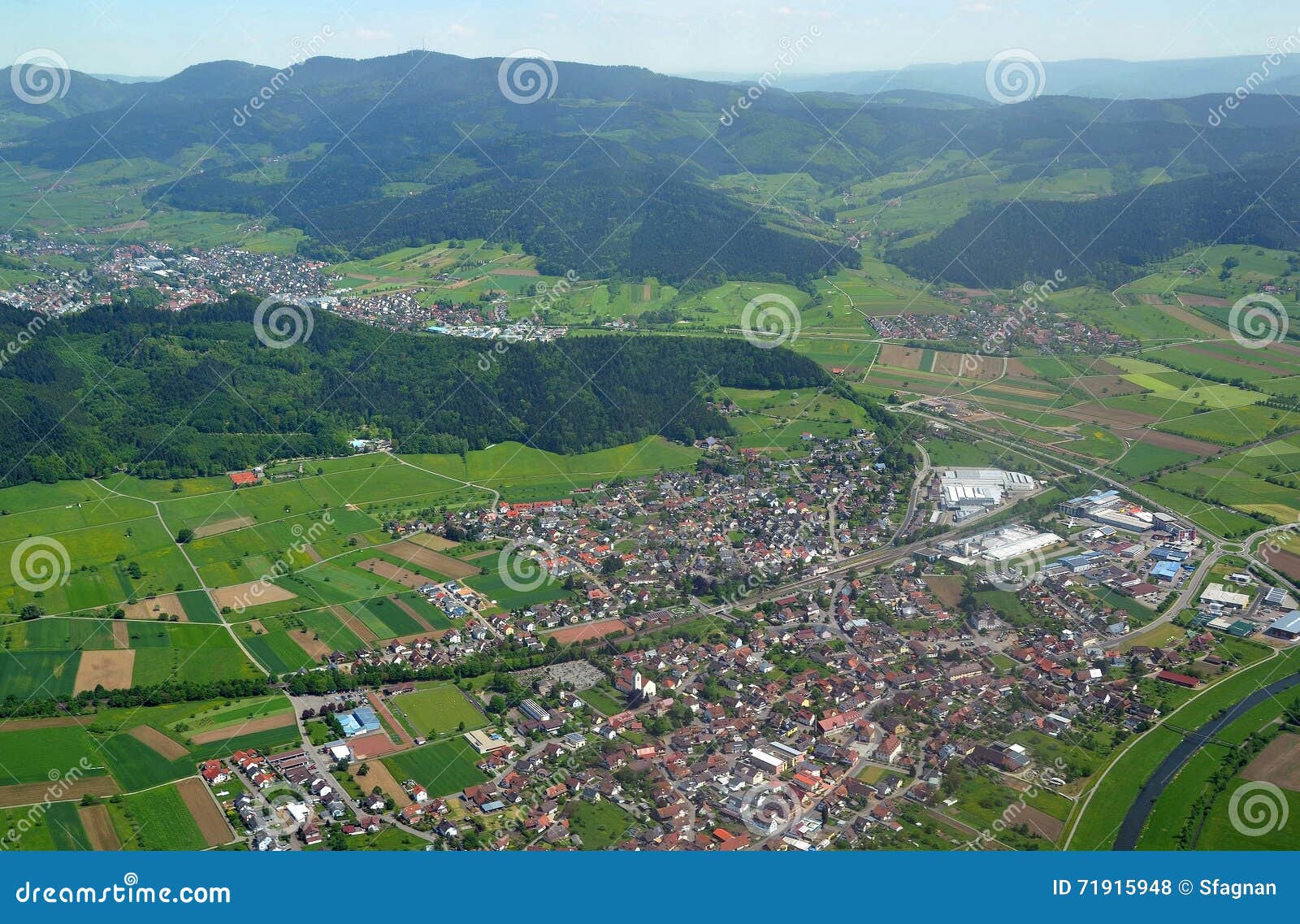 Biberach aerial stock photo. Image of town, spring, valley - 71915948