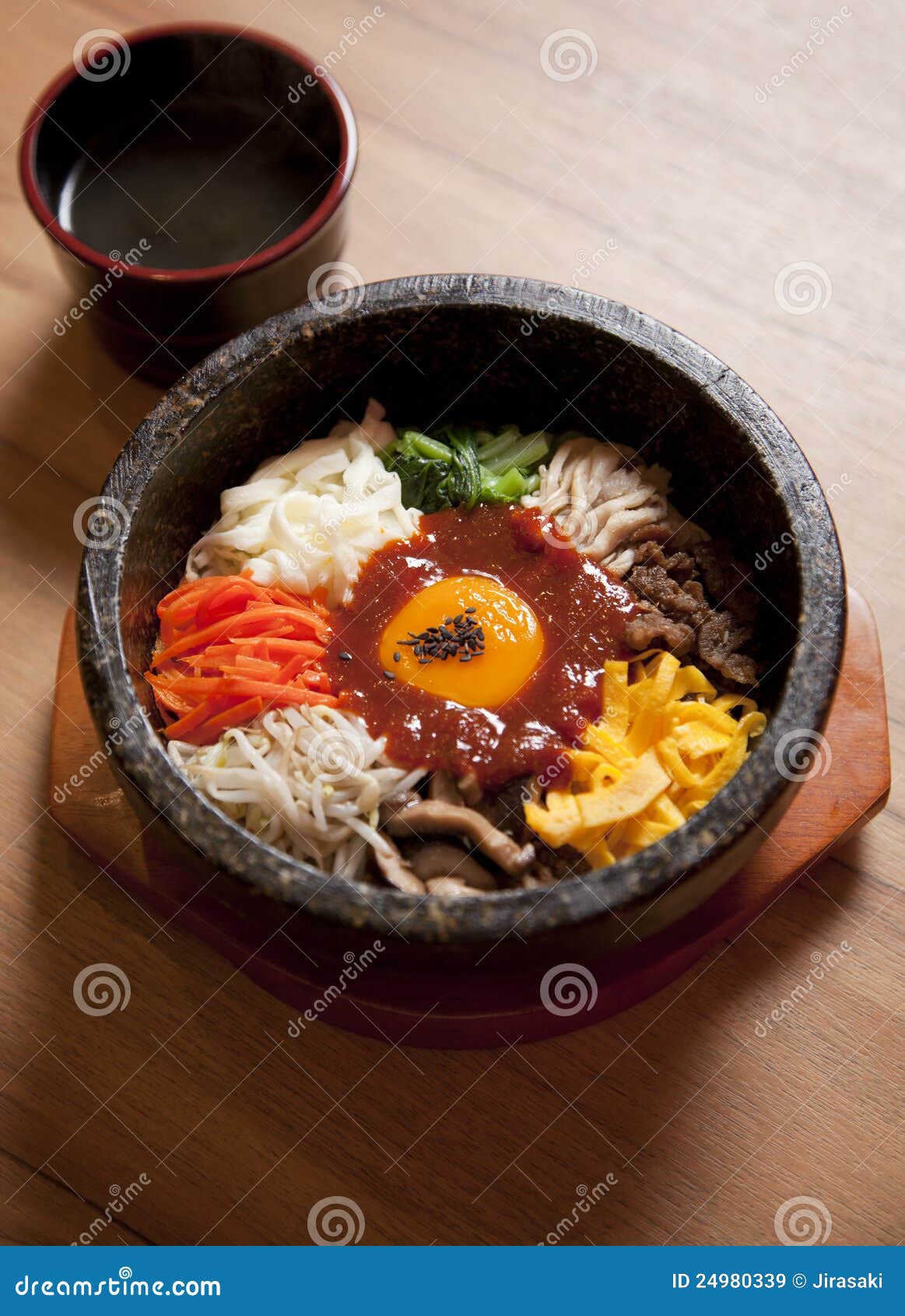 Bibim-ba Korean Food stock image. Image of side, plate - 24980339