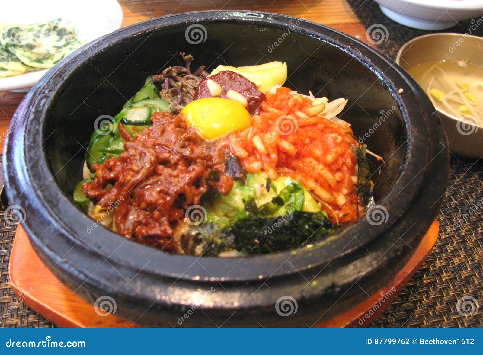 Bibimbap Rice in Korean Cuisine Stock Photo - Image of dishes, carrot ...