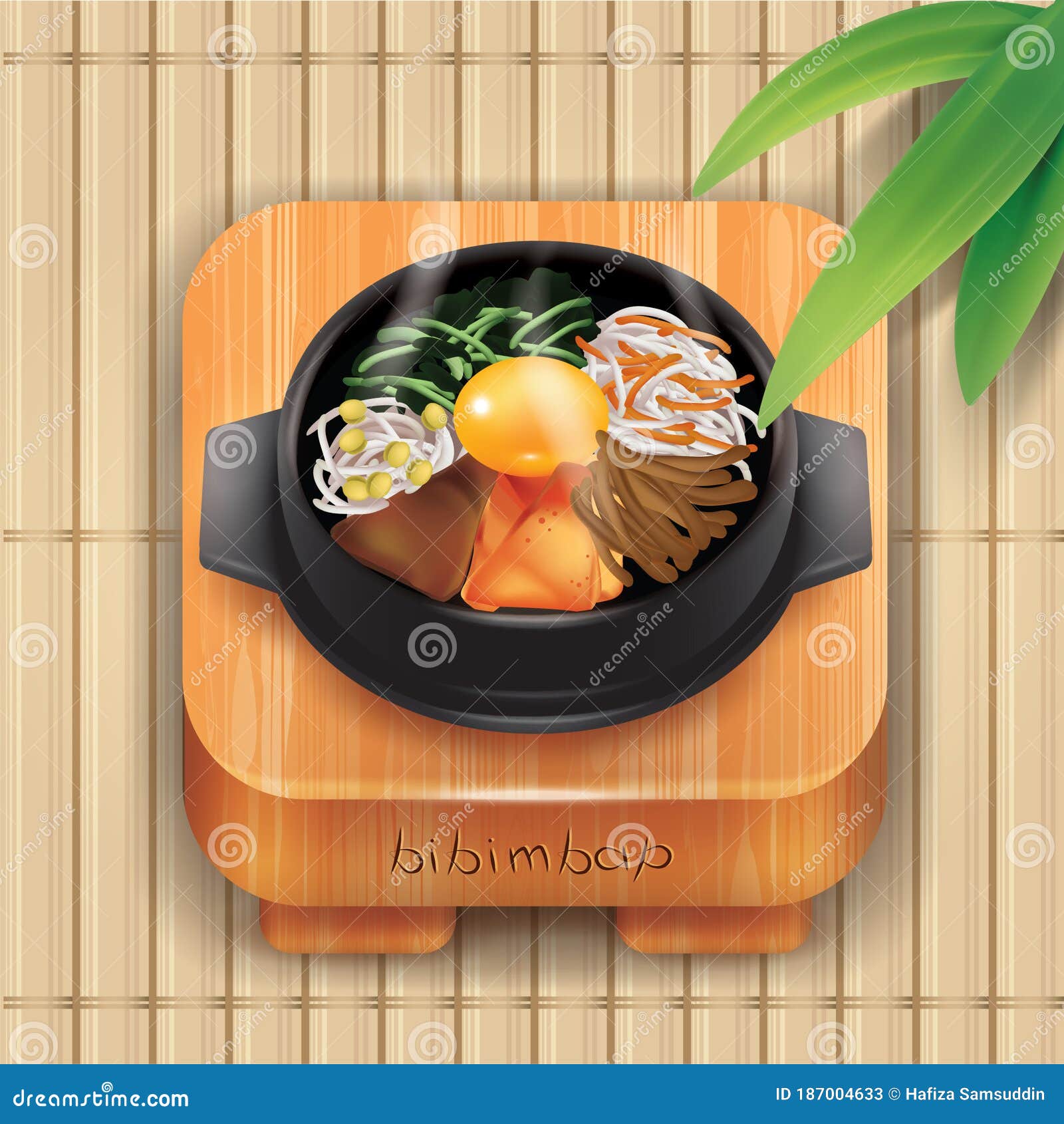 Bibimbap. Vector Illustration Decorative Design Stock Vector ...
