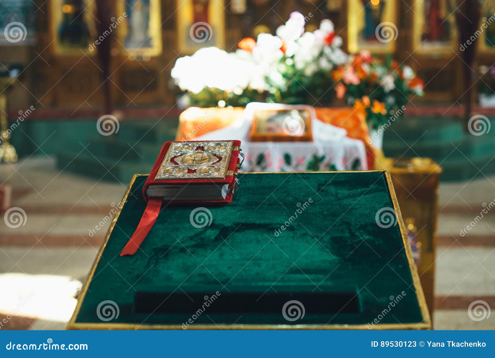 A Bible on the Altar. Orthodox Church Stock Image - Image of antique ...