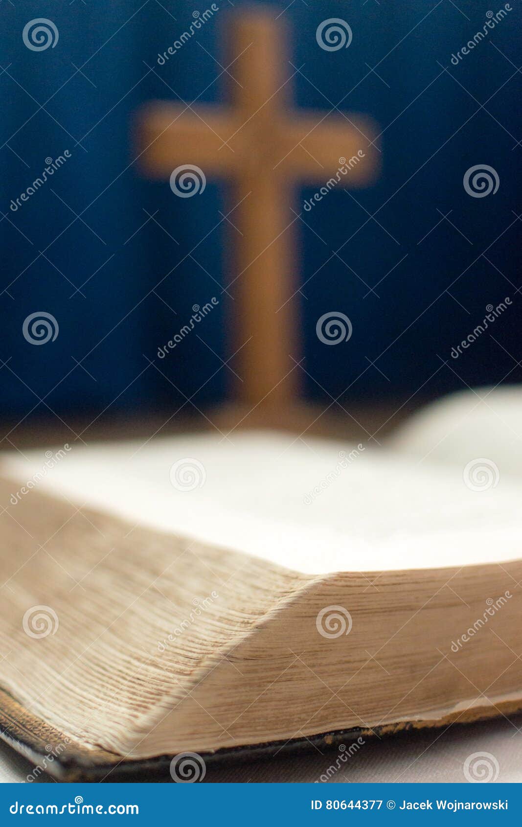 Bible with Blurred Cross in Background B Stock Image - Image of front ...