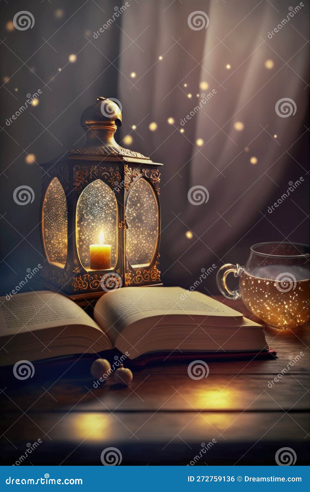 Bible Book and Lantern with a Blurred Background of a Window and the ...