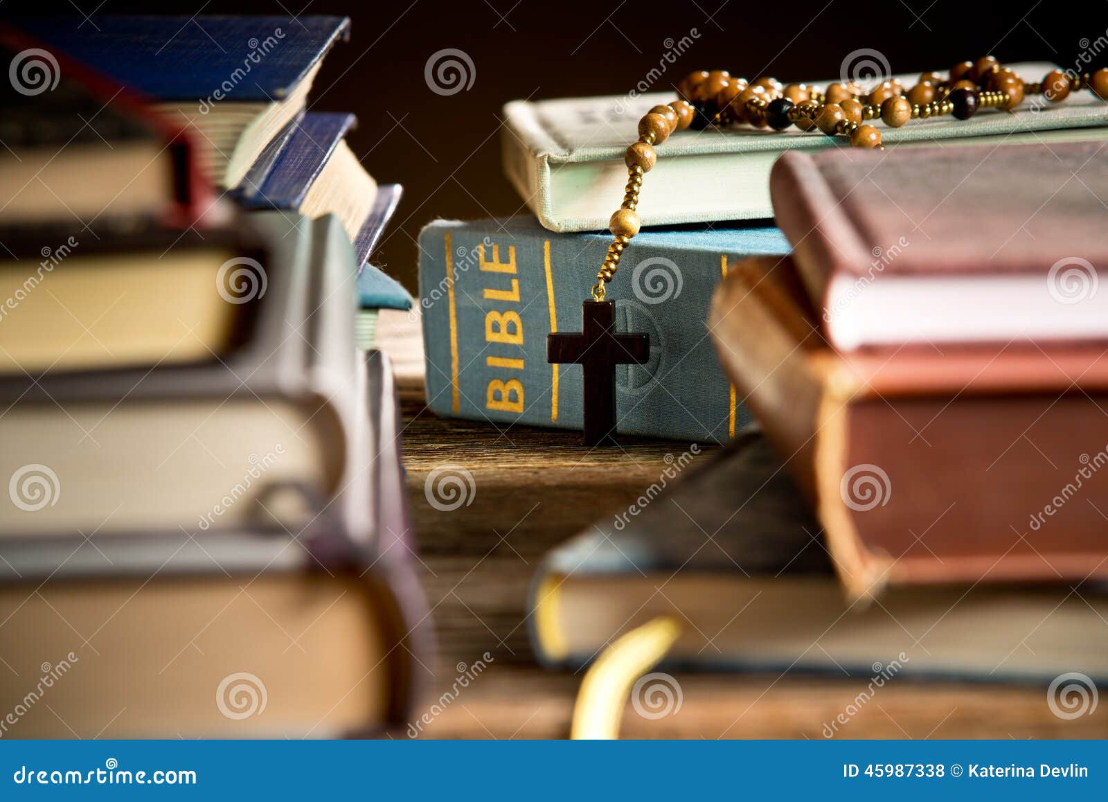 Bible in the Bookshelf stock photo. Image of bookcase - 45987338