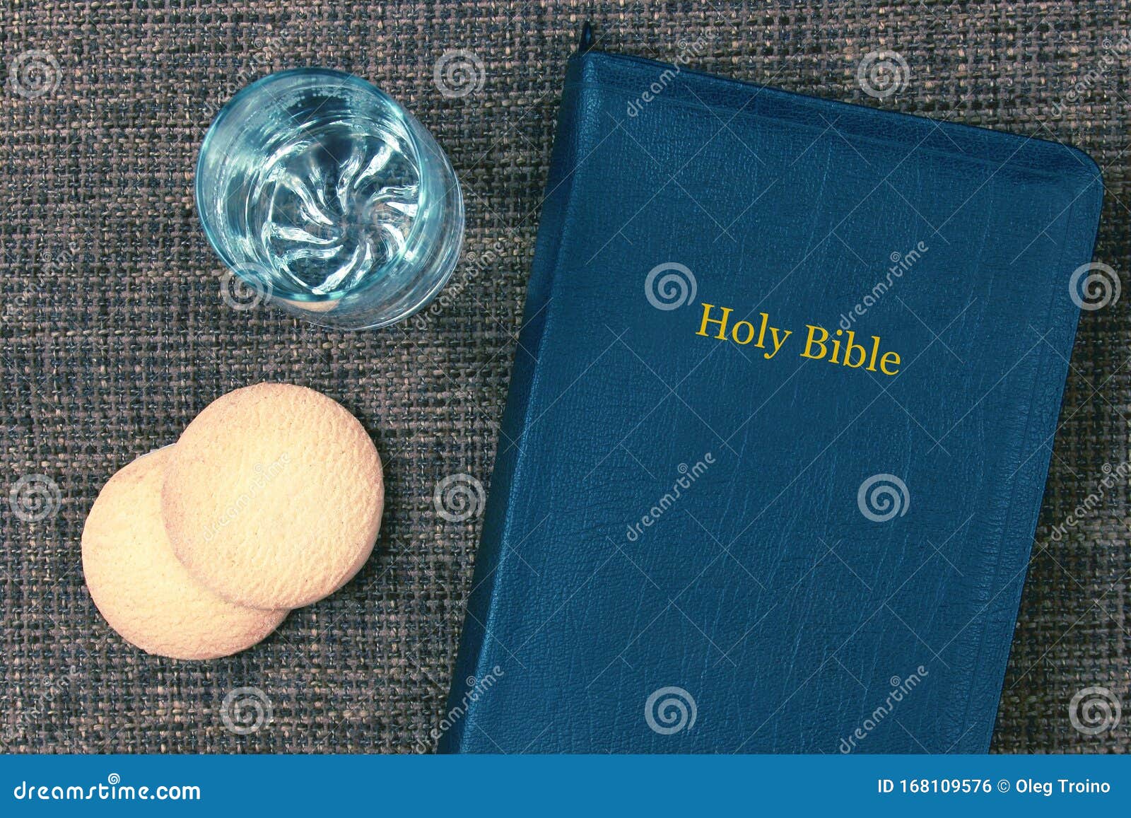 The Bible is Bread and Water on the Table Stock Photo - Image of pray ...