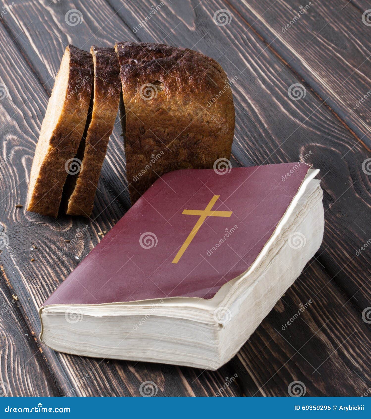 Bible and bread stock photo. Image of kinds, dark, christianity - 69359296