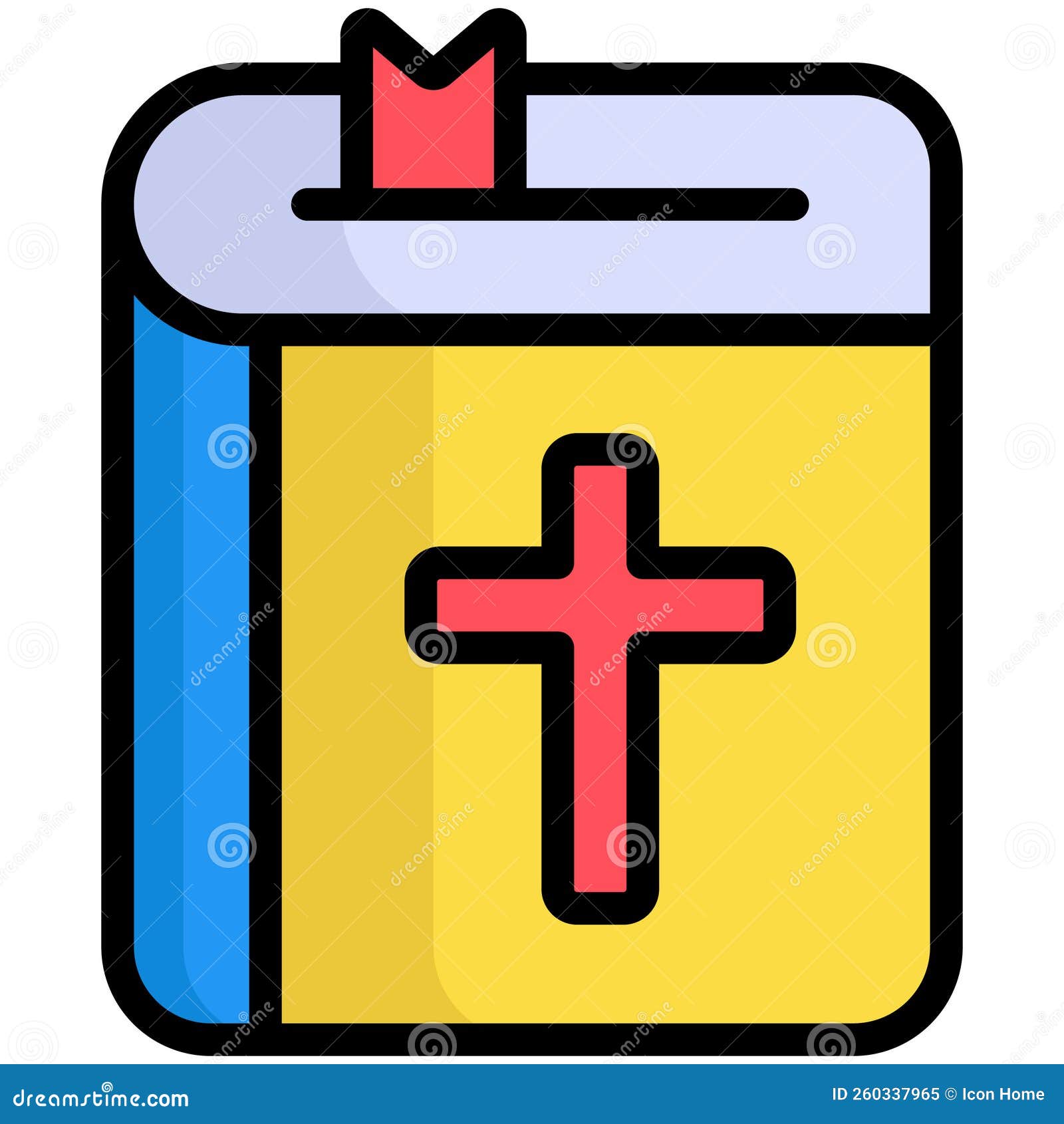 Bible, Catholic Flat Line Icon Stock Vector - Illustration of flat ...