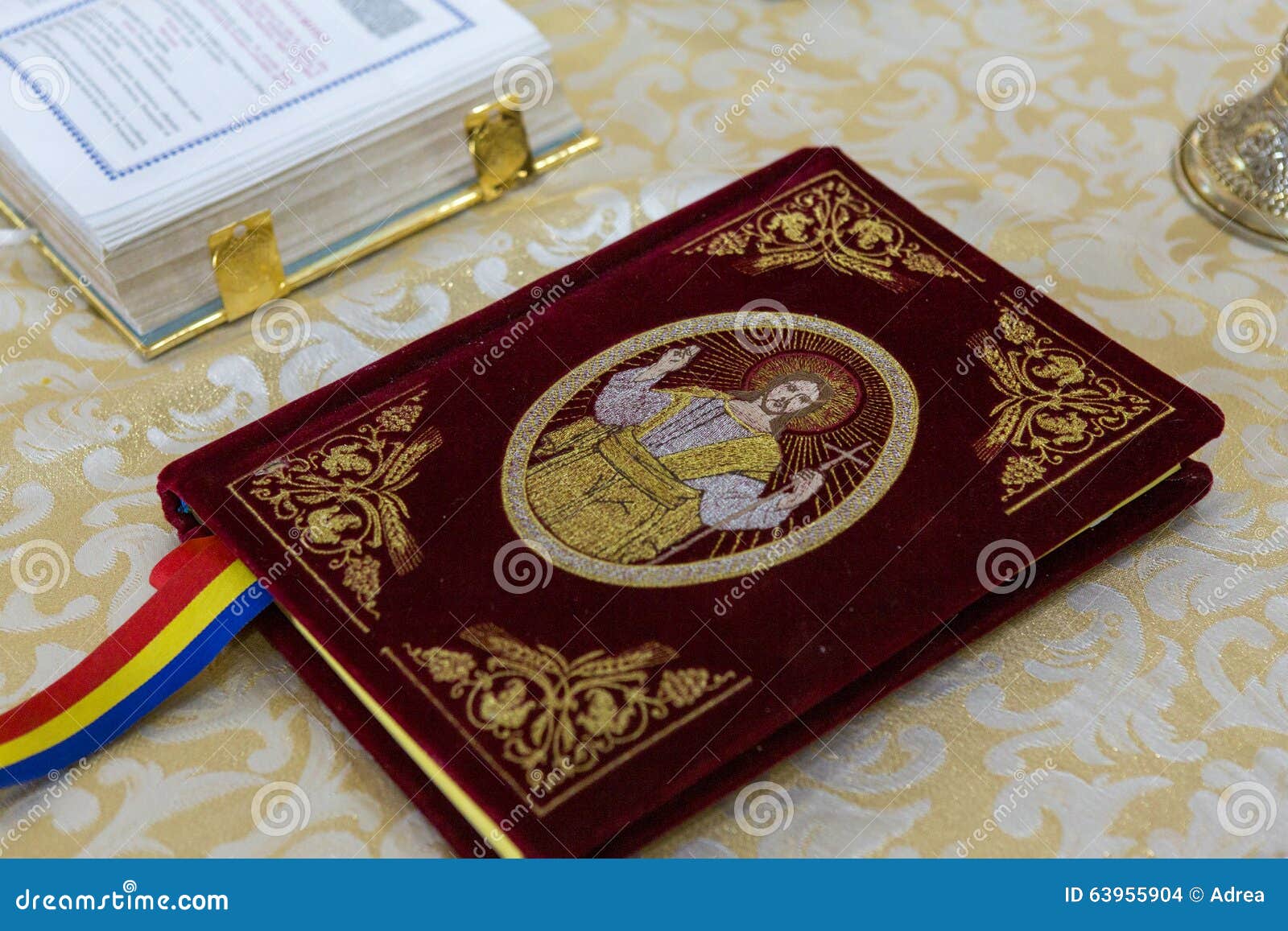 Priest Table Arrangement For The Baptism Ceremony Stock Image ...
