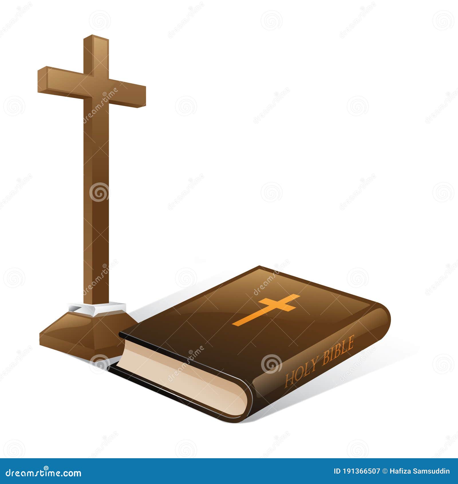Bible and the Cross. Vector Illustration Decorative Design Stock Vector ...