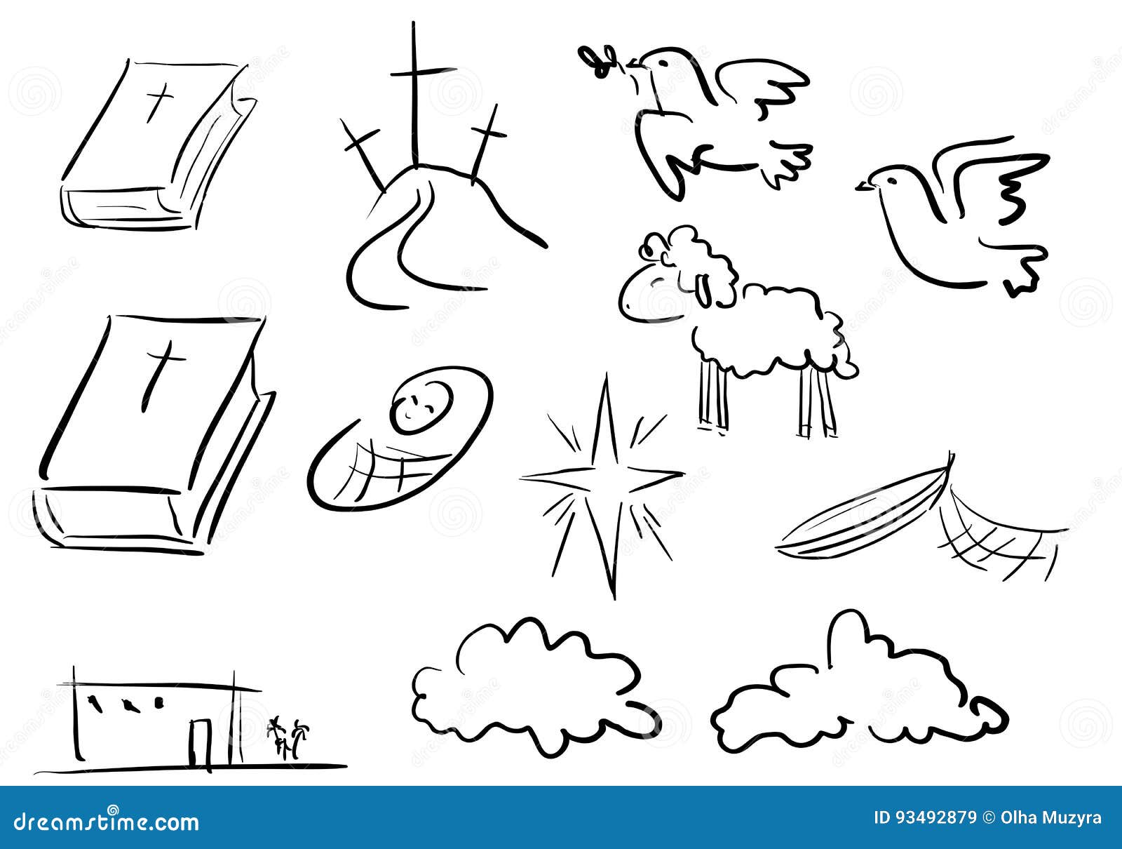 Bible doodle stock vector. Illustration of house, star - 93492879