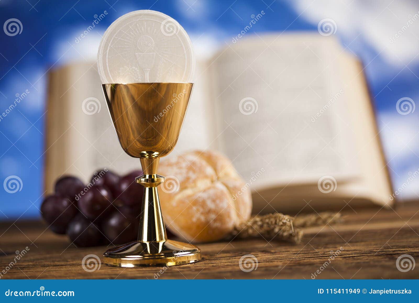 Bible, Eucharistie, Sacrement De Fond De Communion Image stock - Image ...