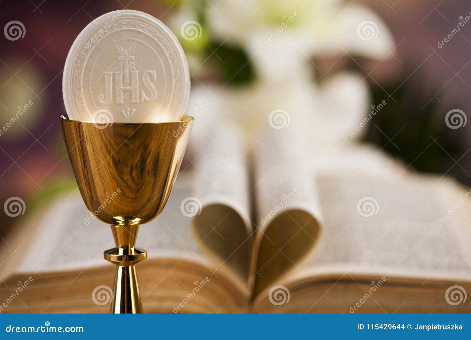 Bible, Eucharistie, Sacrement De Fond De Communion Photo stock - Image ...