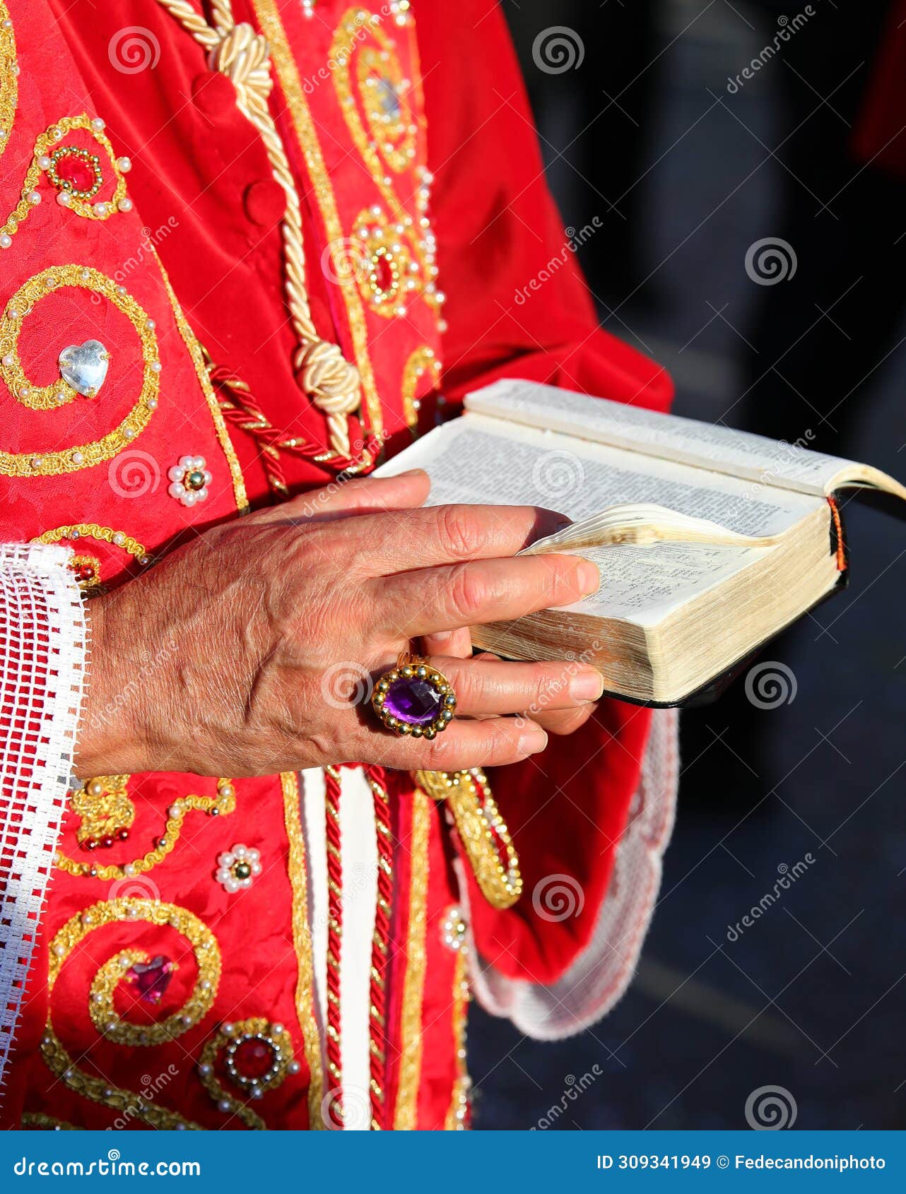 Bible with the Sacred Scriptures in the Hands of the Bishop Stock Image ...