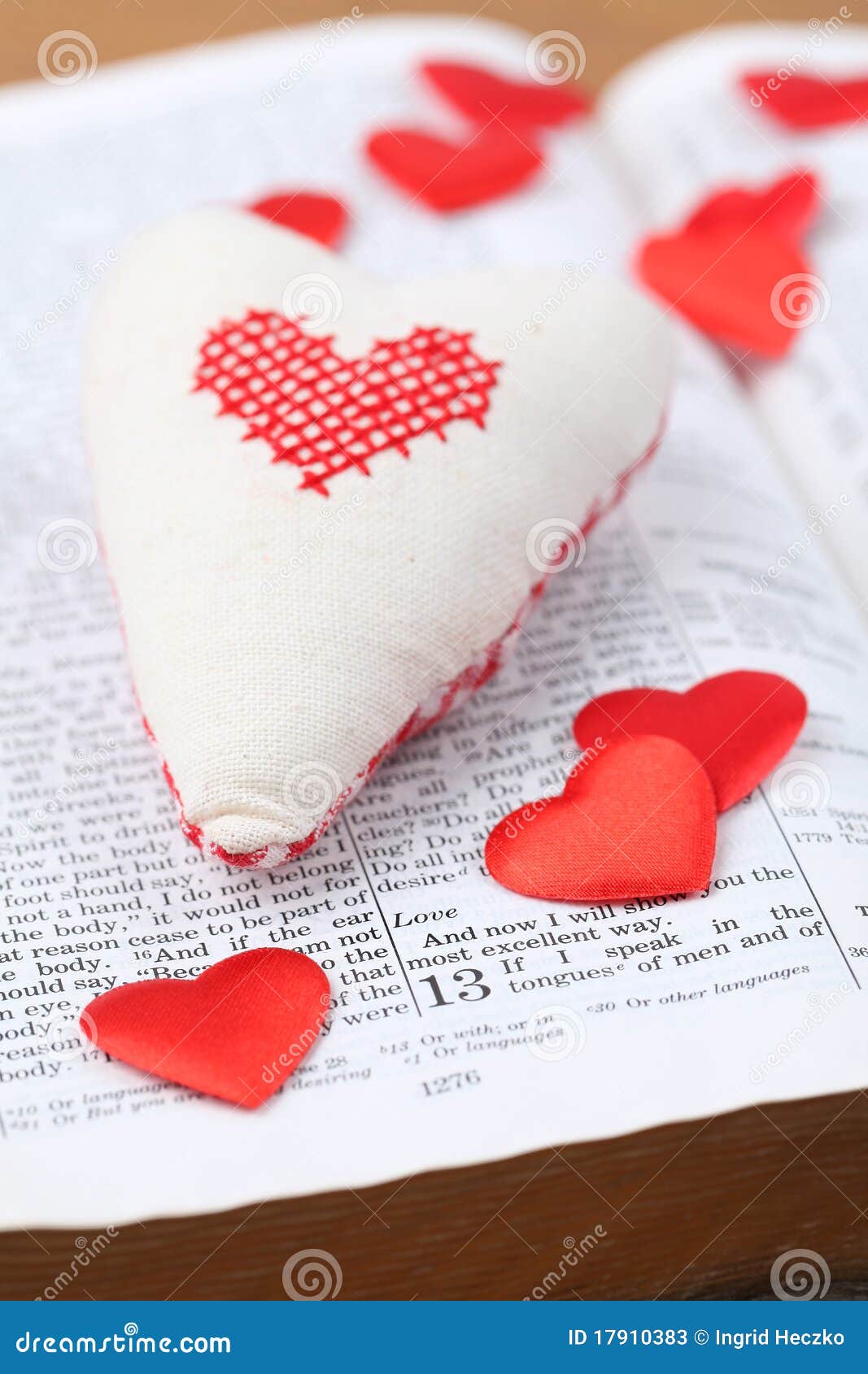 Bible and hearts stock image. Image of religious, religion - 17910383