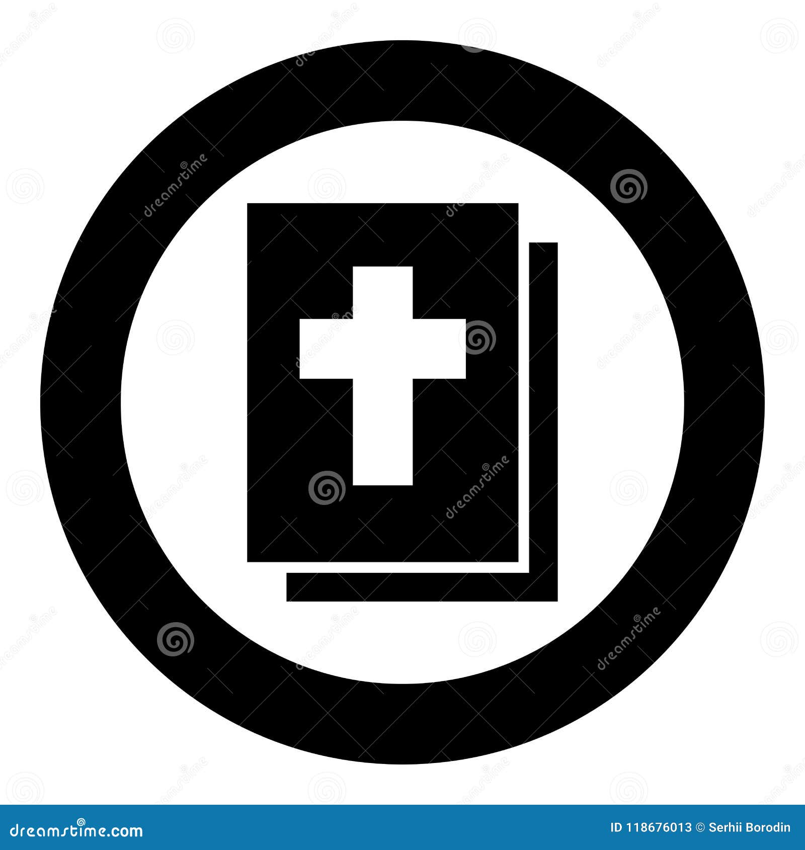 Bible Icon Black Color in Circle Round Stock Vector - Illustration of ...