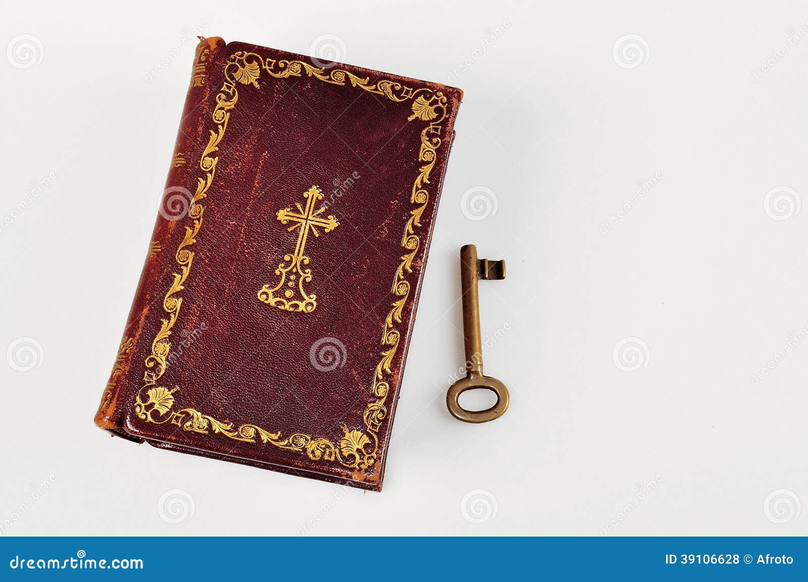 Bible with key stock photo. Image of library, idea, testament - 39106628