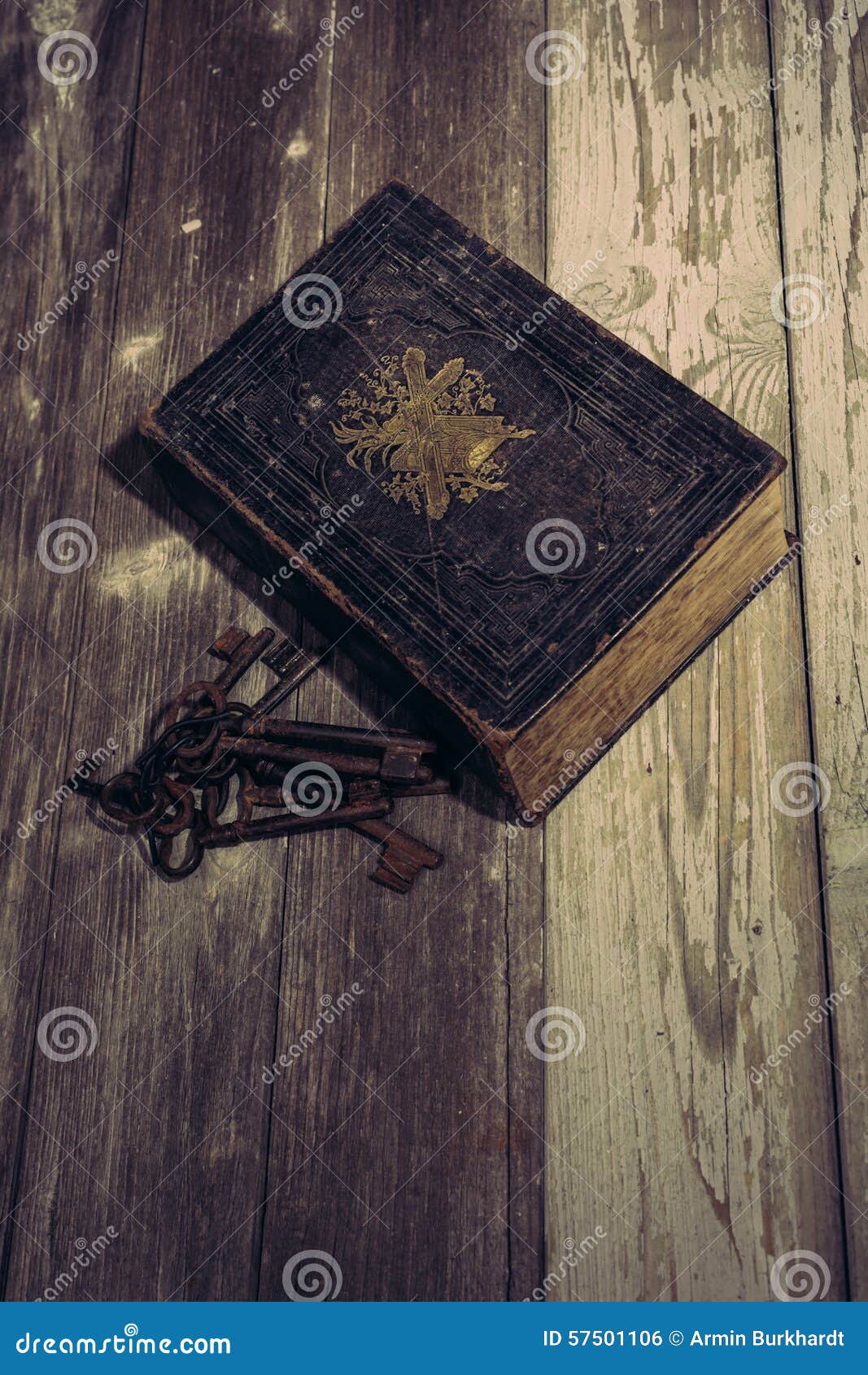 Bible with old keys stock photo. Image of ancient, book - 57501106