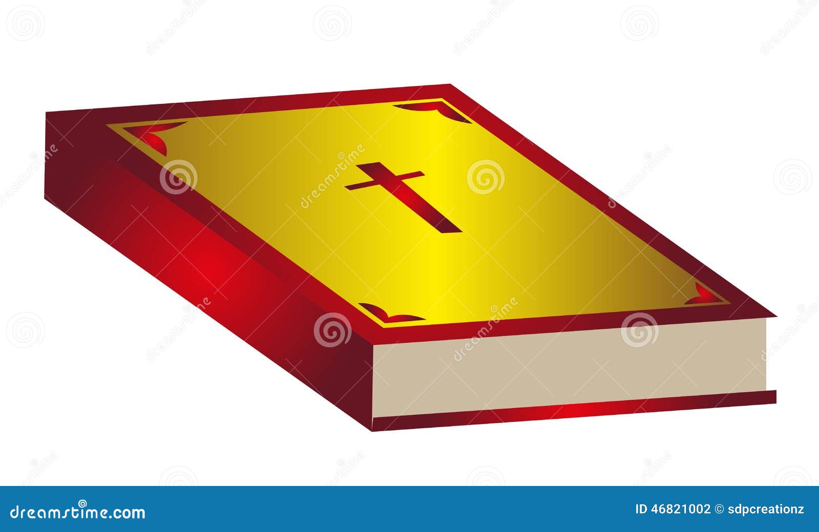 Bible stock vector. Illustration of cover, cross, book - 46821002