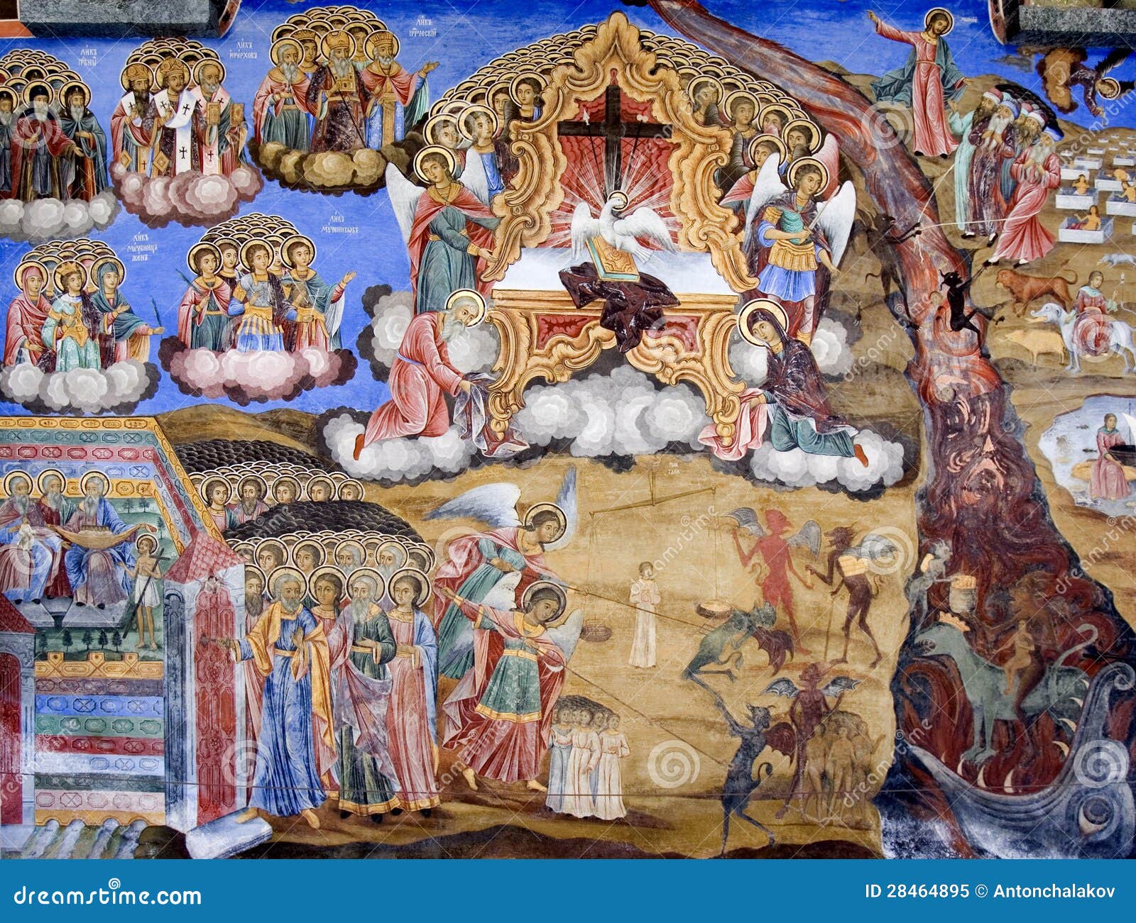 Bible Scene Mural from Rila Monastery Stock Image - Image of paint ...