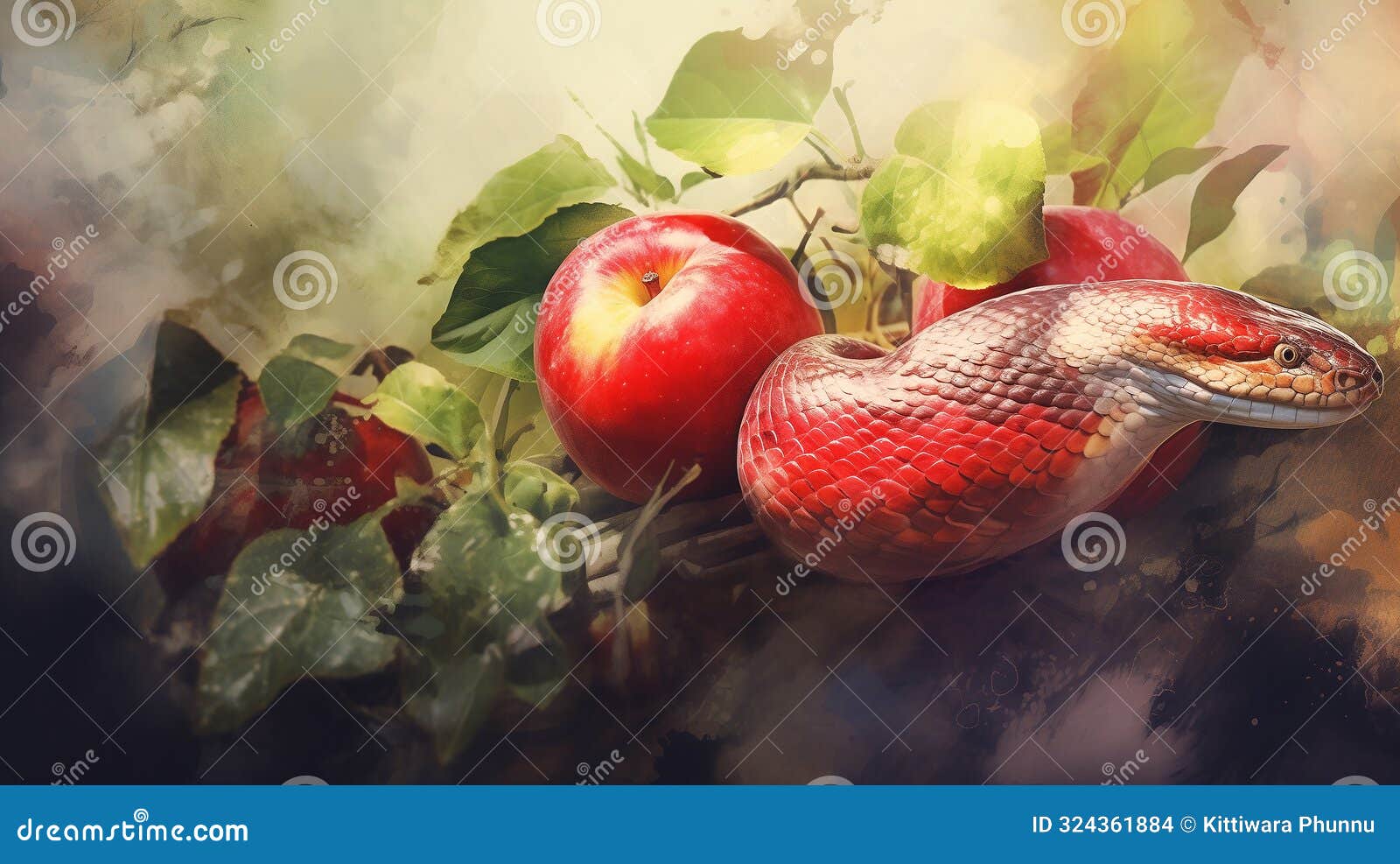 In the Bible, Snake Symbolizes Devil Temptation, Leading Eve To Eat ...