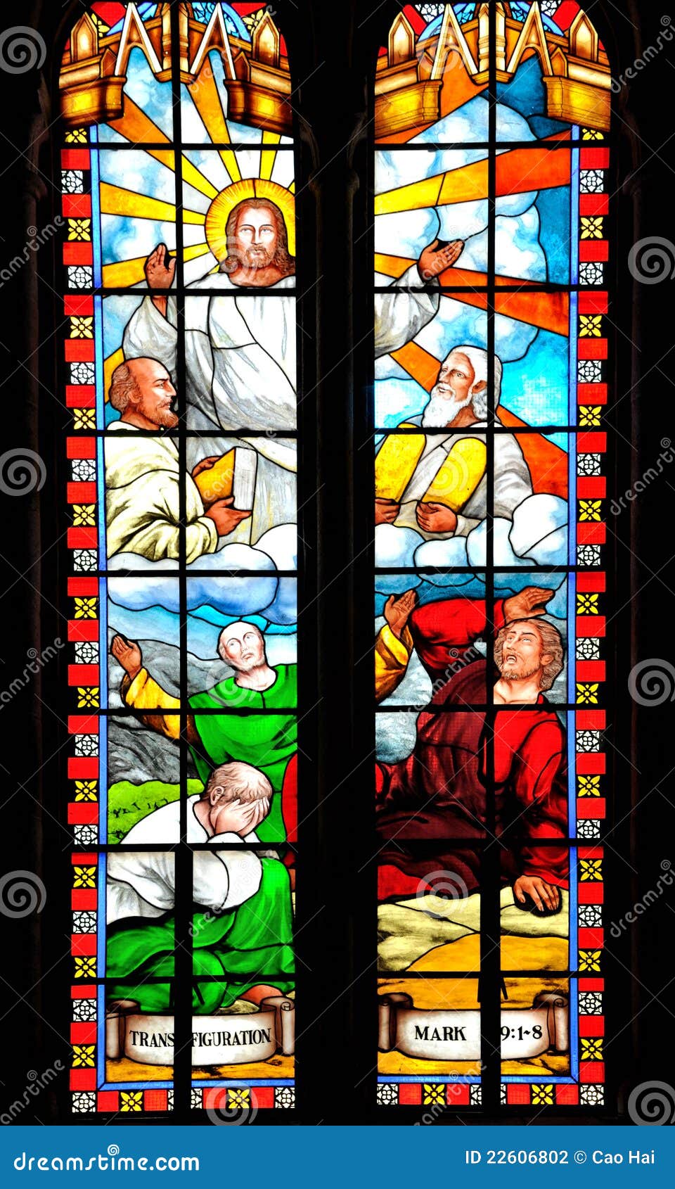Bible Story about Jesus on Stained Glass Stock Photo - Image of aged ...