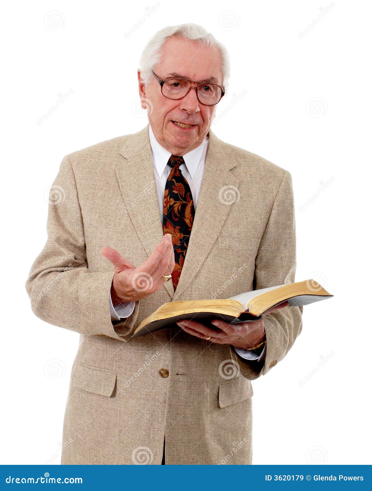 Pastor With A Bible In His Hand During A Sermon. The Preacher Delivers ...