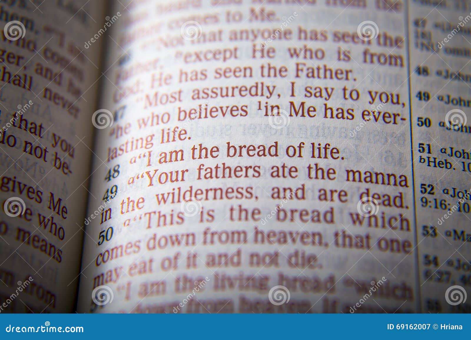 Bible Text - I am the Bread of Life - John 6:48 Stock Image - Image of ...