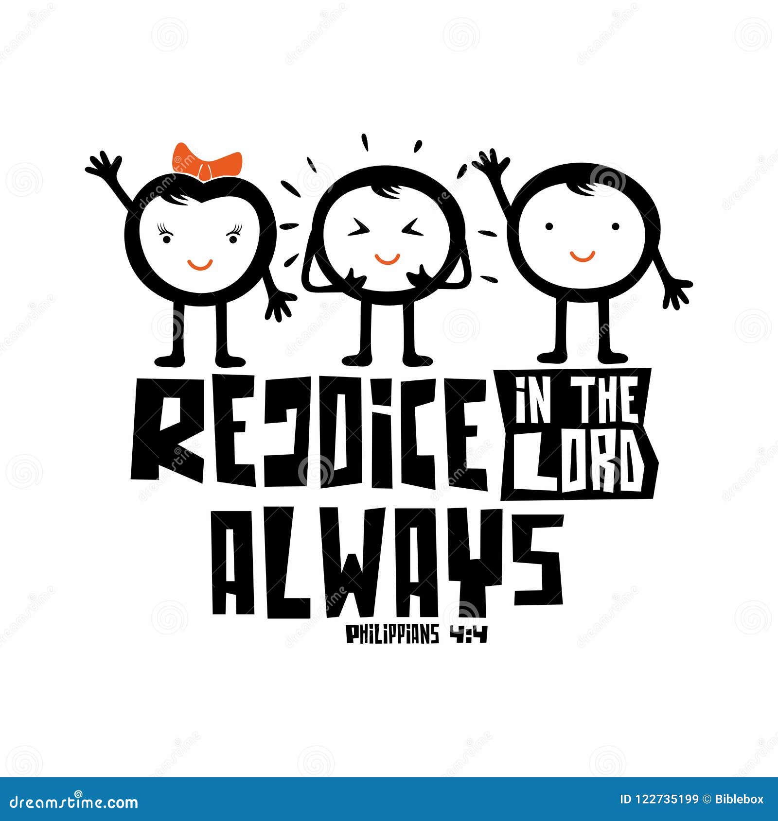 Bible Typographic. Rejoice in the Lord always Stock Vector ...