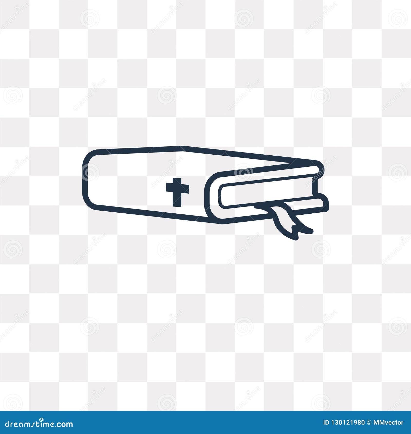 Bible Vector Icon on Transparent Background, Linear Bib Stock Vector ...