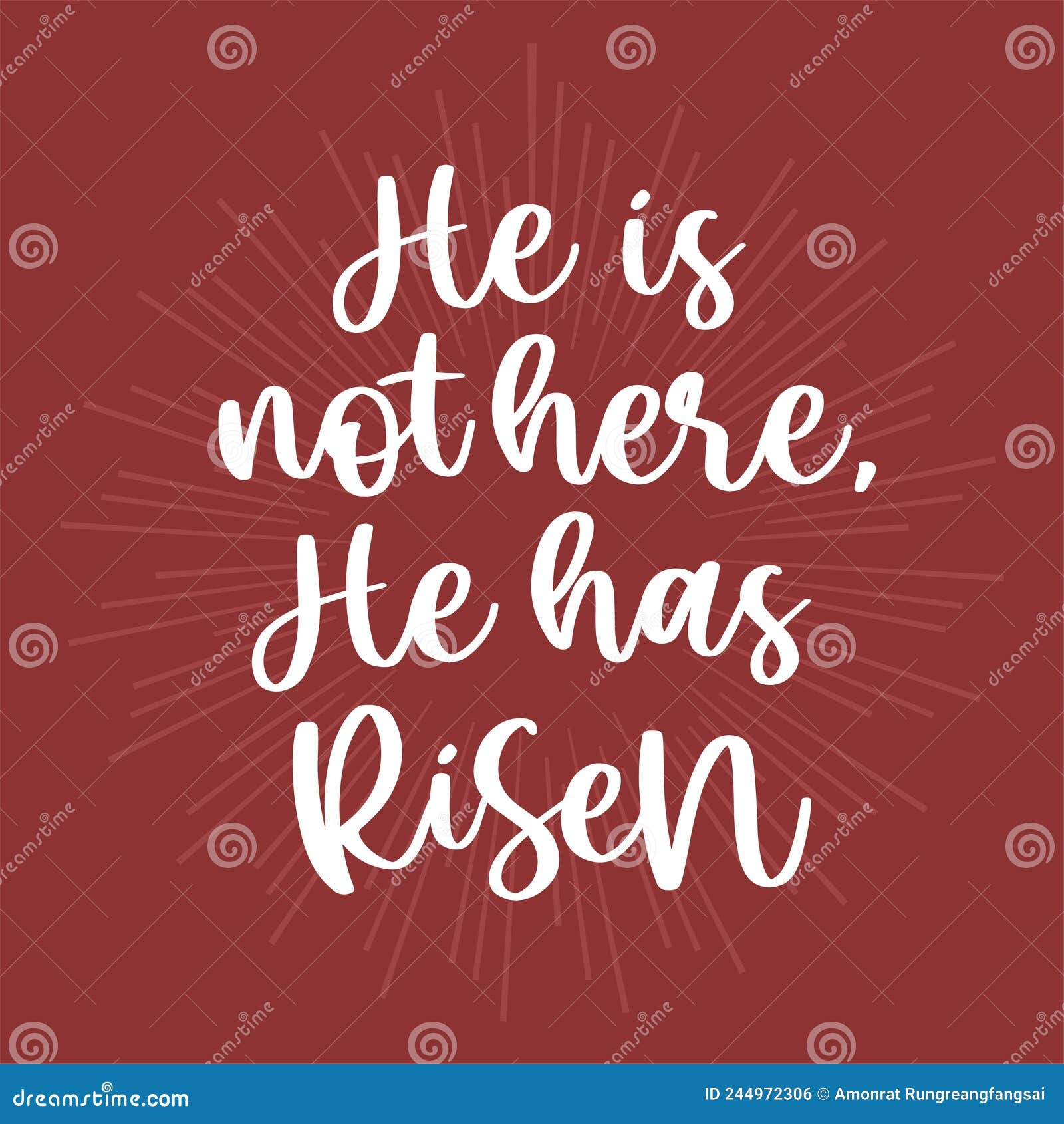 Bible Verse he Has Risen, Vector Illustration Stock Vector ...