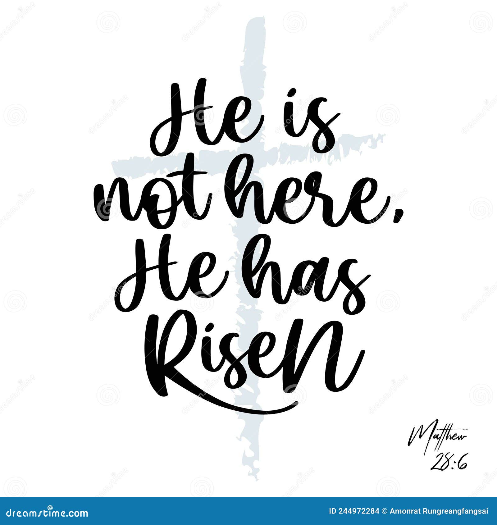 Bible Verse he Has Risen, Vector Illustration Stock Vector ...