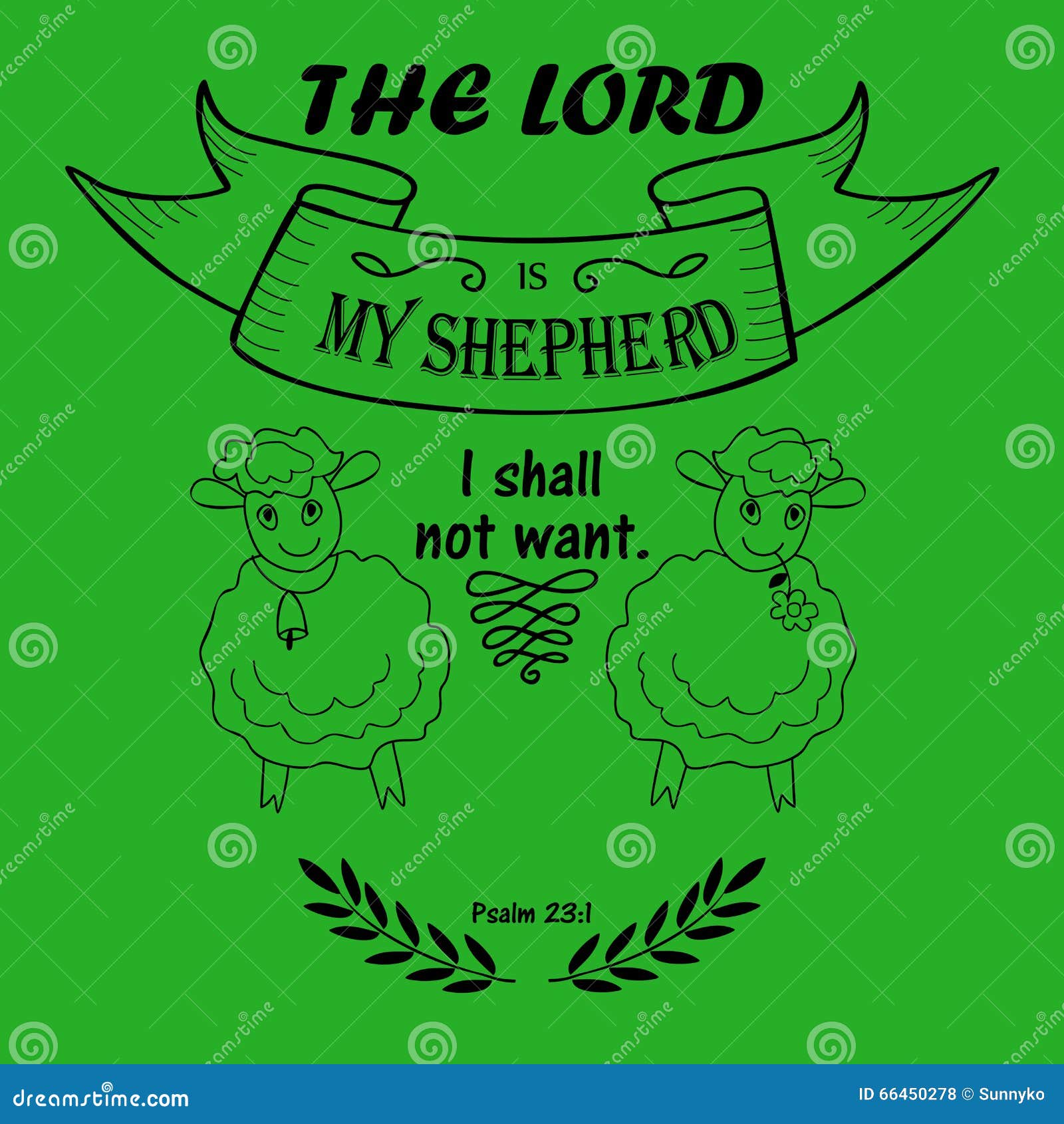 Bible Verse the Lord is My Shepherd Stock Vector - Illustration of ...