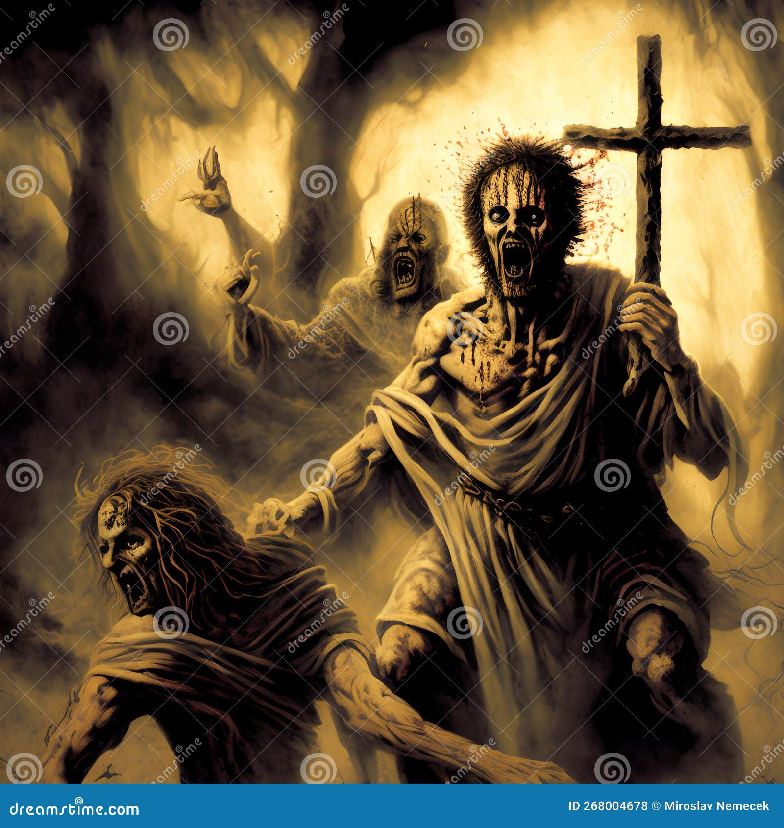 Biblical Horror, Generative AI Illustration Stock Illustration ...