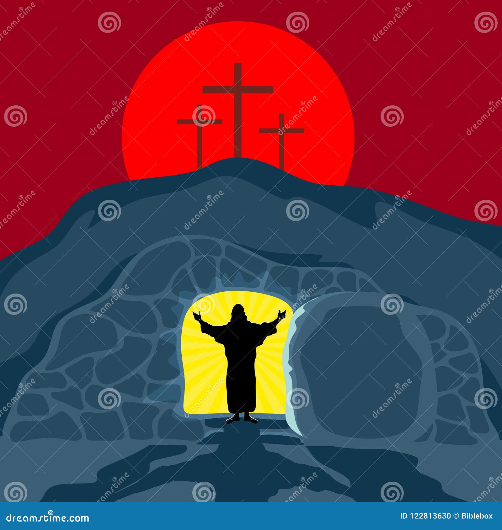 Biblical Illustration. Christ is Risen Stock Vector - Illustration of ...