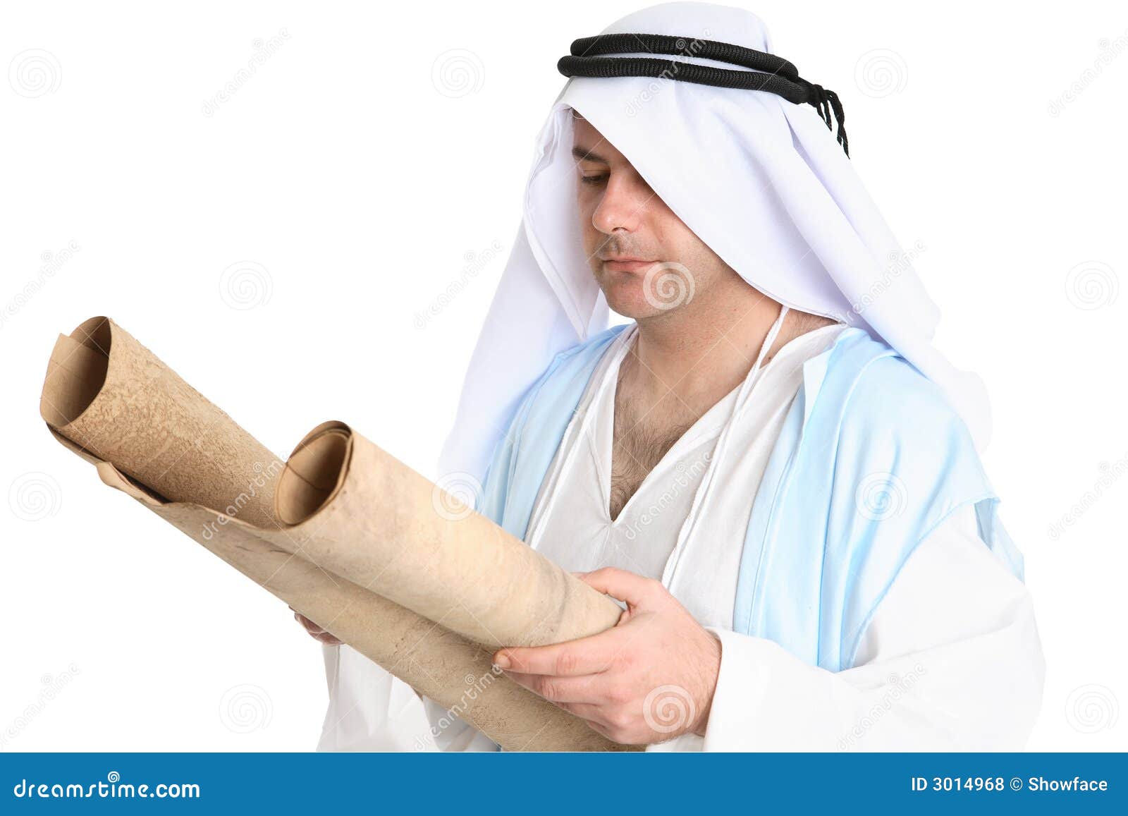 Biblical Man Reading Scroll Stock Photo - Image of jesus, isolated: 3014968