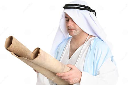 Biblical Man Reading Scroll Stock Photo - Image of jesus, isolated: 3014968