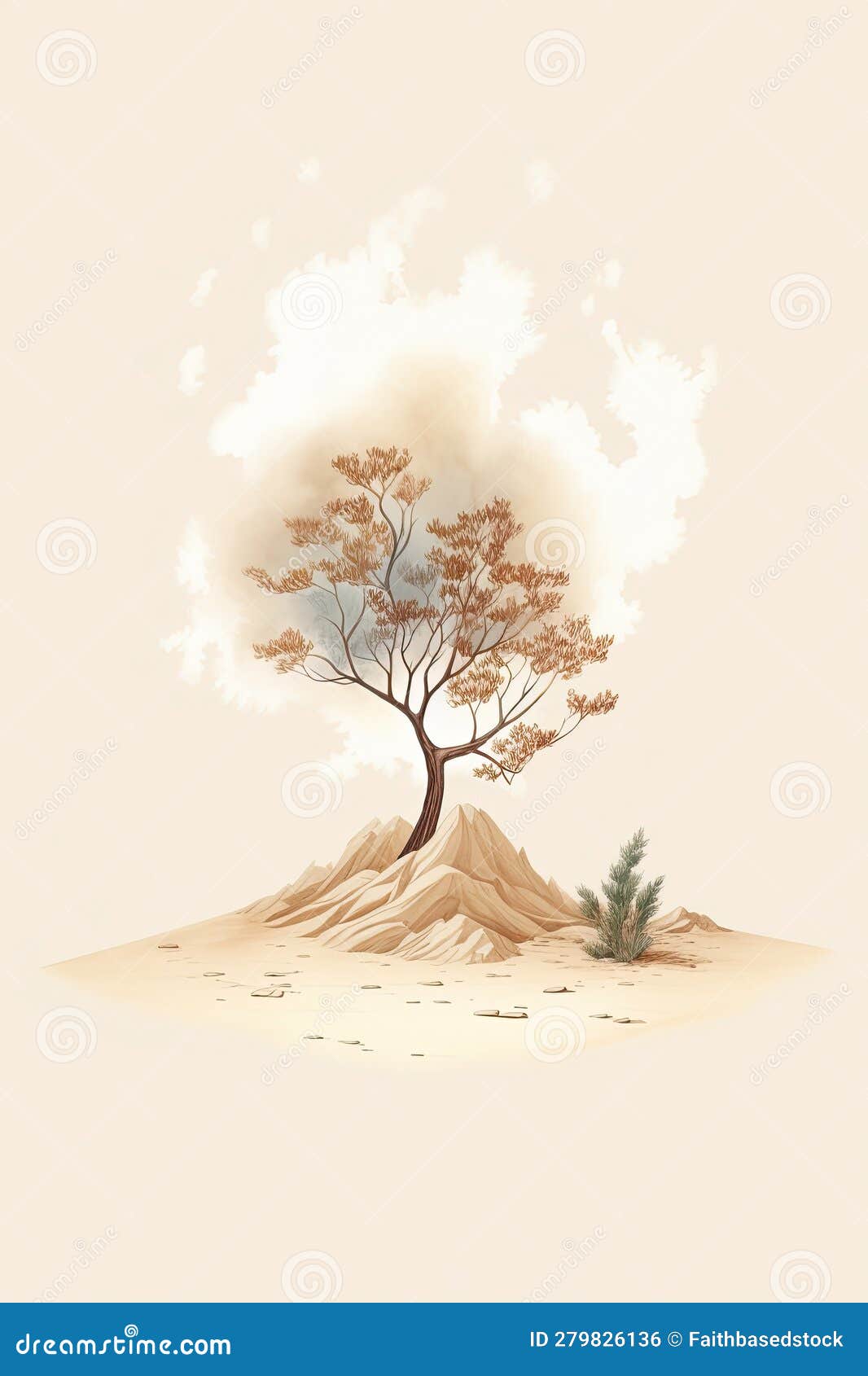 Biblical Minimal Burning Bush Stock Illustration - Illustration of twig ...