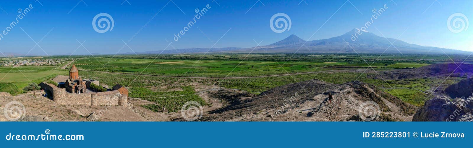 Biblical Mountain Volcano Ararat View Stock Image - Image of snow ...